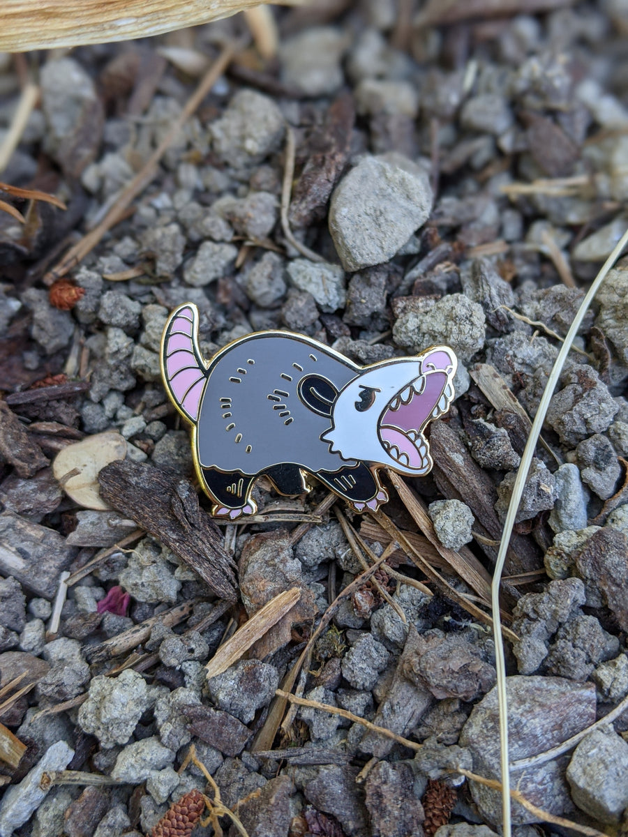 Angry Opossum Enamel Pin – Derptiles